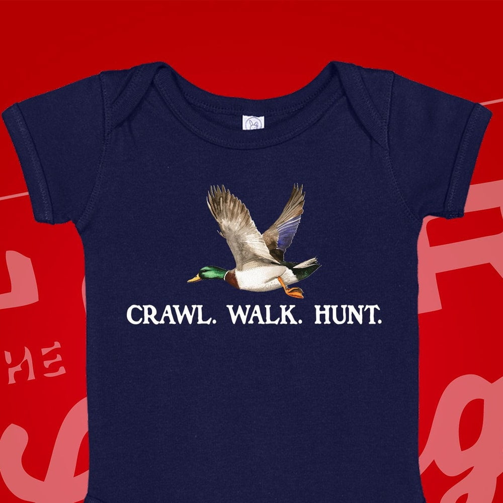 Baby Bodysuit BELLA CANVAS Crawl Walk Hunt Baby Bodysuit, Duck Hunting ...
