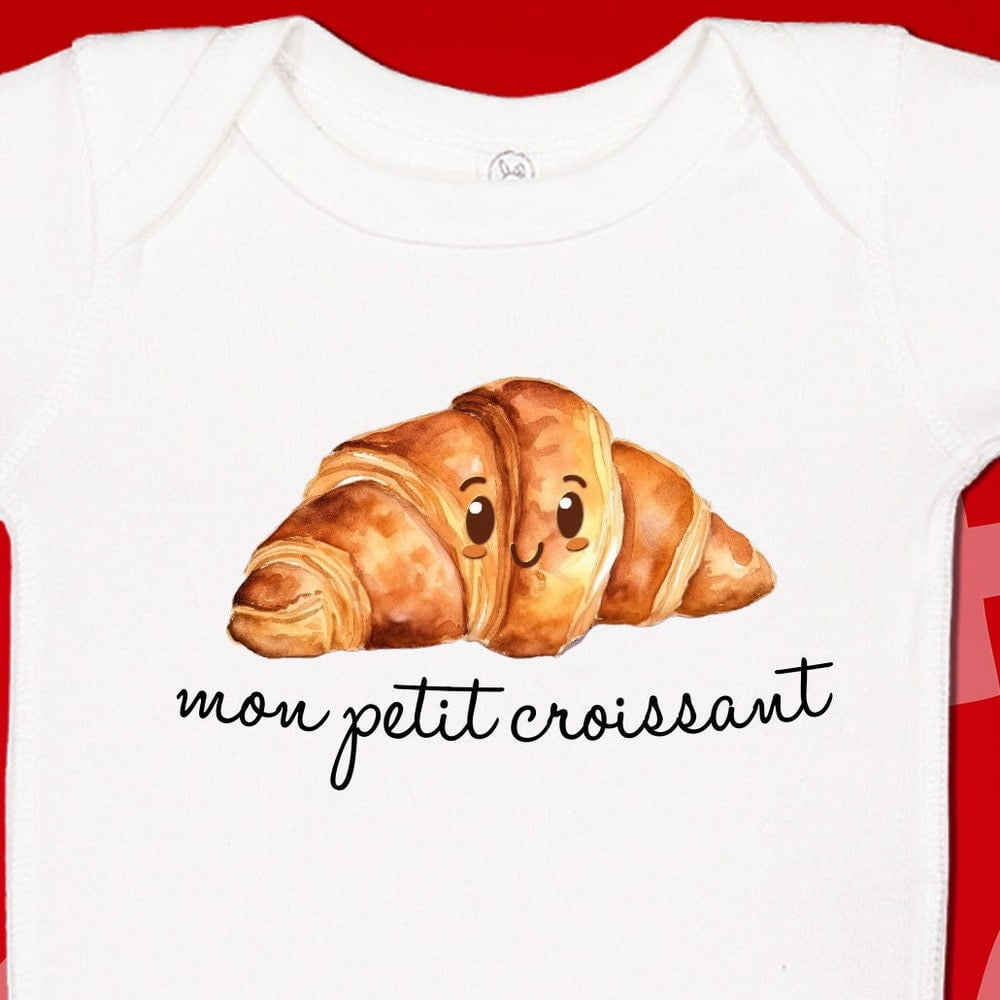 Baby Bodysuit BELLA CANVAS Croissant Baby Bodysuit, Mon Petit Croissant ...