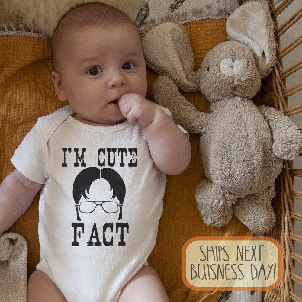 Baby Bodysuit BELLA CANVAS I'M Cute Fact Baby Onesie, Dunder Mifflin ...