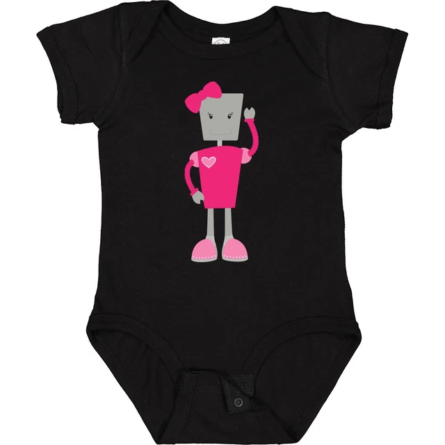 Baby Bodysuit BELLA CANVAS Cute Robot, Funny Robot, Girl Robot, Pink ...