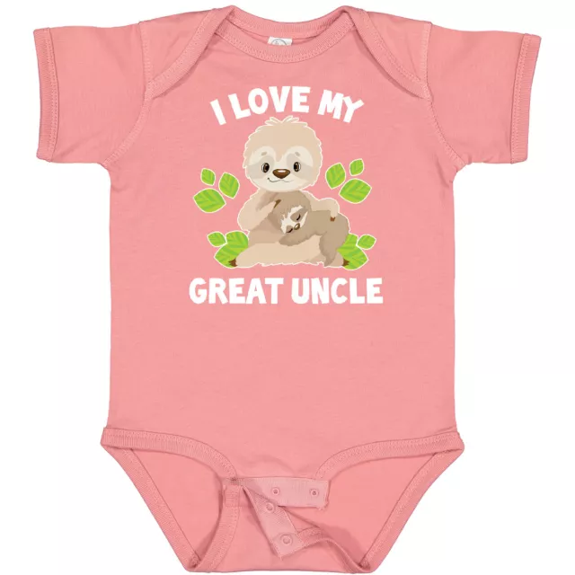 Baby Bodysuit BELLA CANVAS Cute Sloth I Love My Great Uncle With Green ...