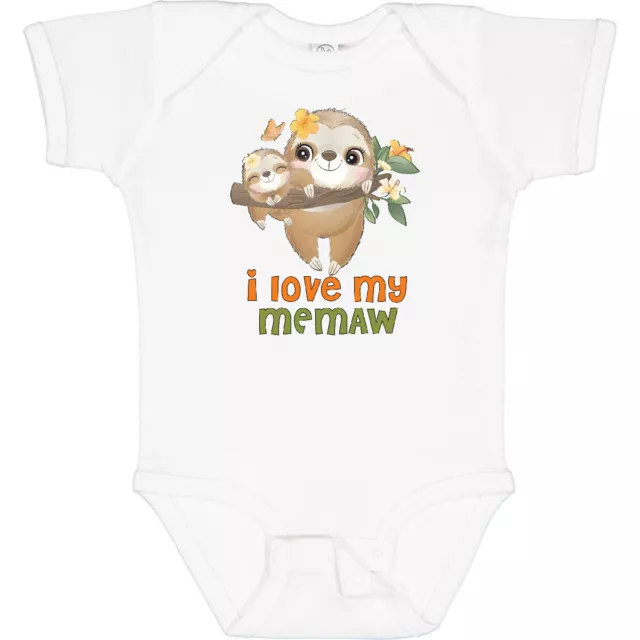 Baby Bodysuit BELLA CANVAS Cute Sloth I Love My Memaw Baby Bodysuit Sloths Funny Animals Smiling ...
