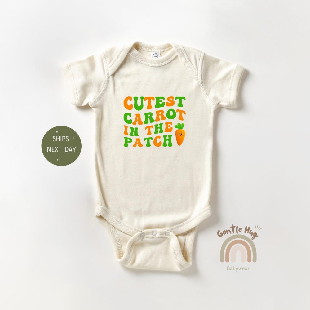 Baby Bodysuit BELLA CANVAS Cutest Carrot In The Patch Baby Bodysuit ...