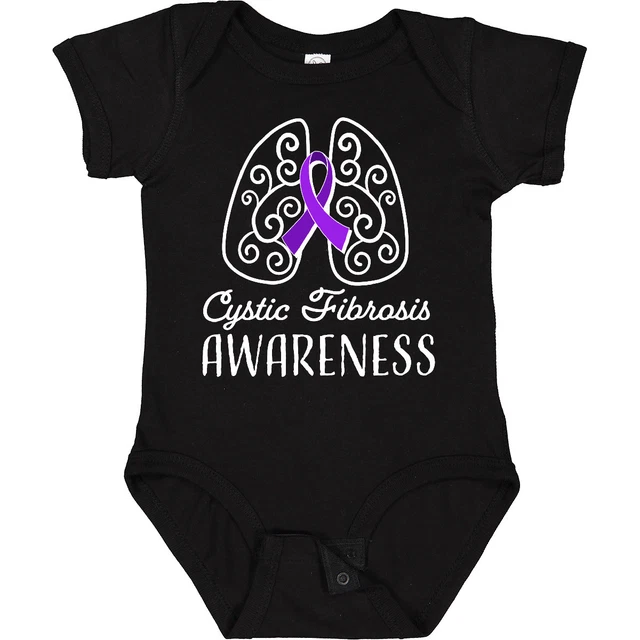 Baby Bodysuit BELLA CANVAS Cystic Fibrosis Awareness With Ribbon And Lungs Baby Bodysuit Fight ...