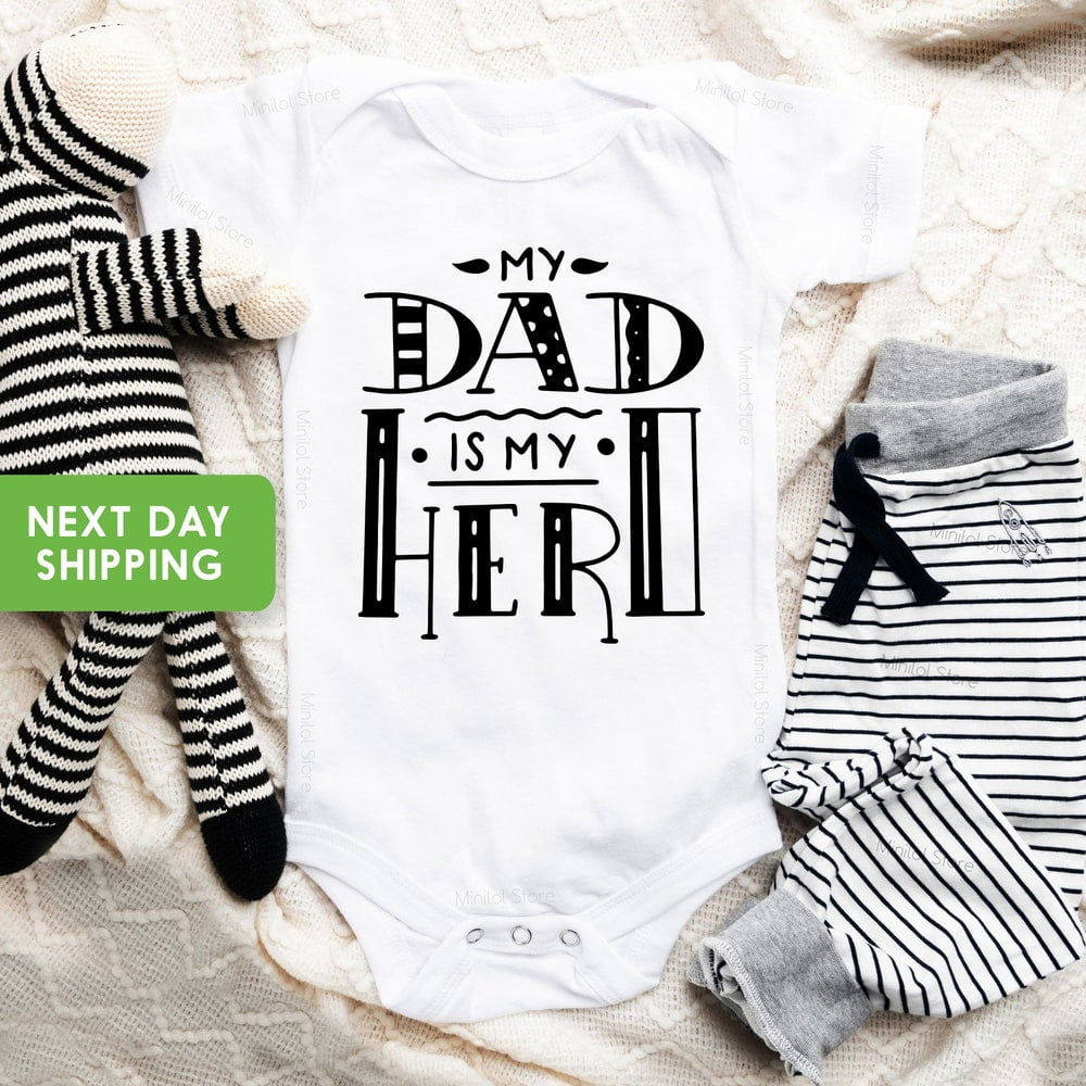 Baby Bodysuit BELLA CANVAS My Dad Is My Hero Onesie, Best Daddy In The World Bodysuit, Fathers ...