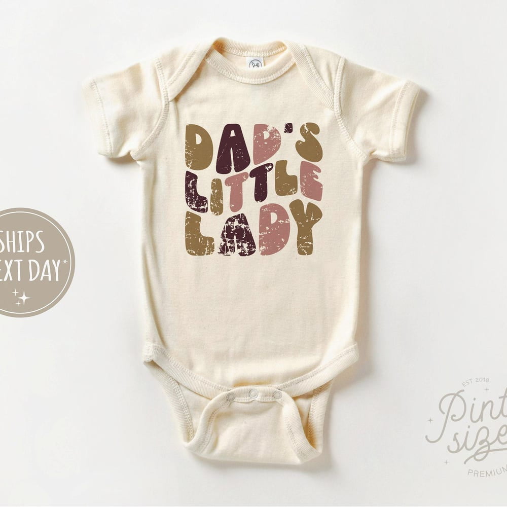 Baby Bodysuit BELLA CANVAS Dad'S Little Lady Onesie - Retro Girls Bodysuit - Cute Daddy'S Girl ...