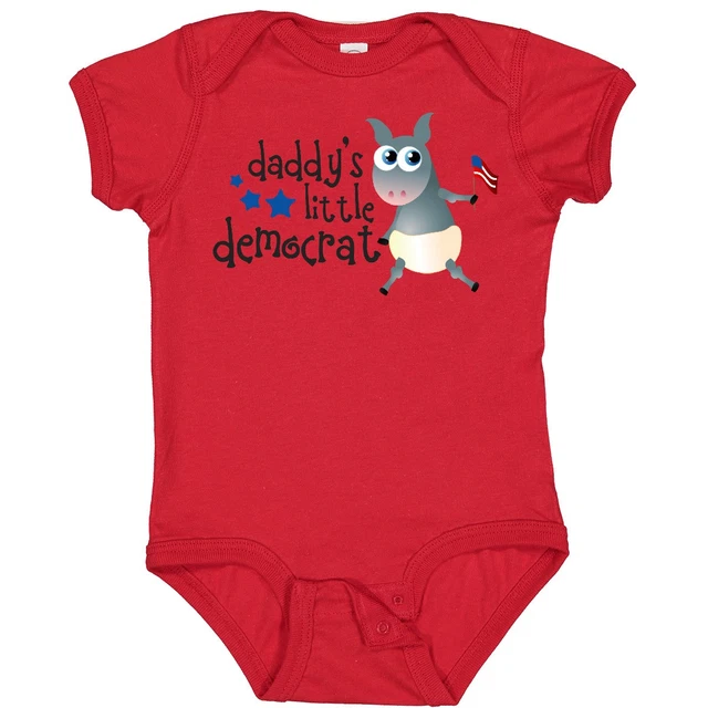Baby Bodysuit BELLA CANVAS Daddy'S Little Democrat Baby Bodysuit Obama ...