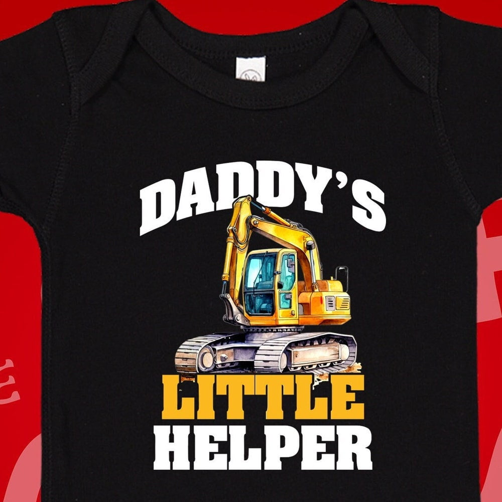 Baby Bodysuit BELLA CANVAS Daddy'S Little Helper Baby Bodysuit, Kids Shirt, Excavator Baby ...
