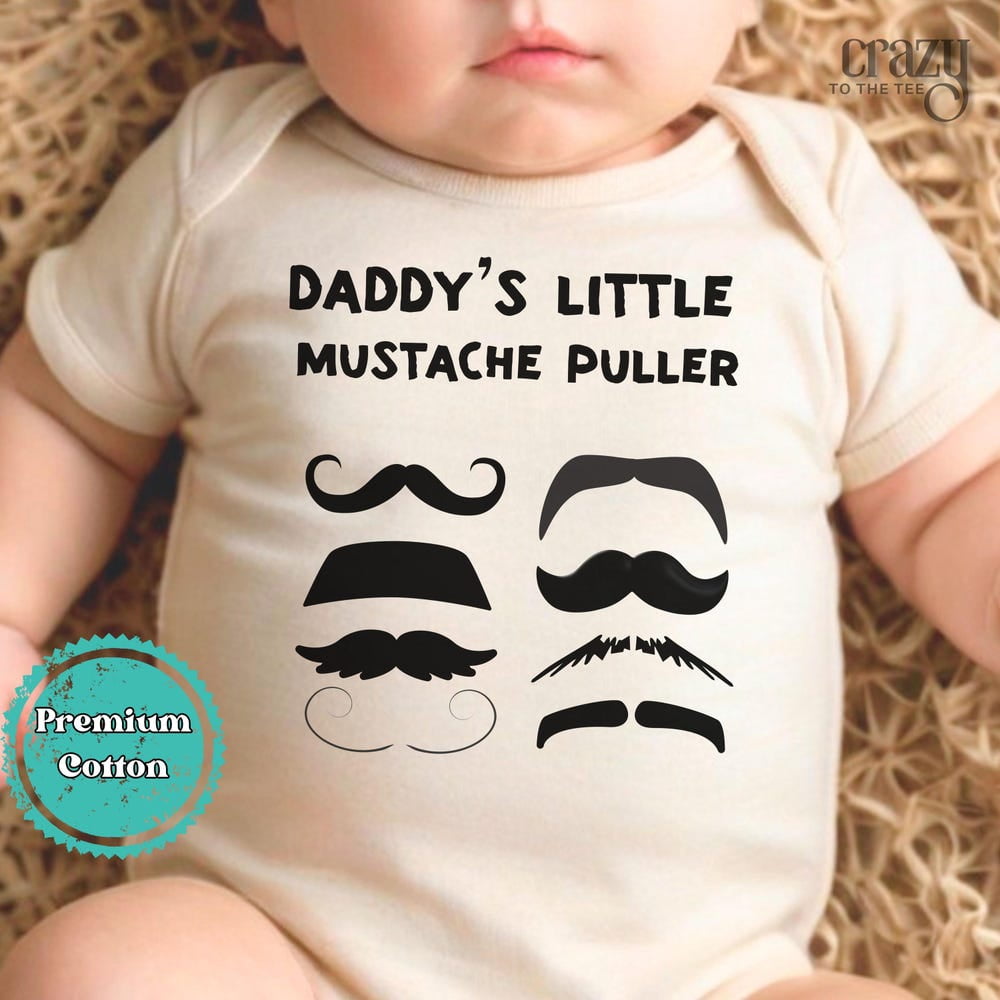 Baby Bodysuit BELLA CANVAS Daddy'S Little Mustache Puller Baby Onesie Bodysuit, Funny Dad Onesie ...