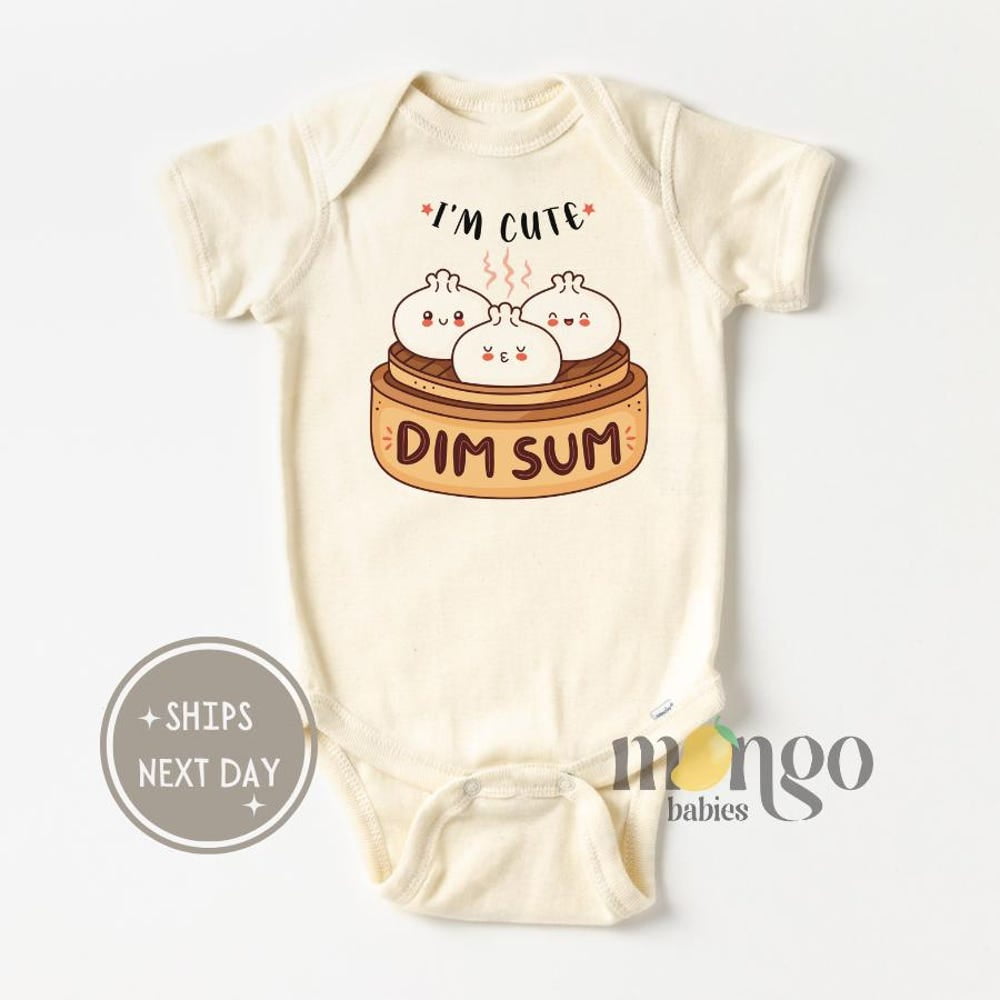 Baby Bodysuit BELLA CANVAS Dim Sum Cute Baby Onesies I'M Cute Dimsum ...