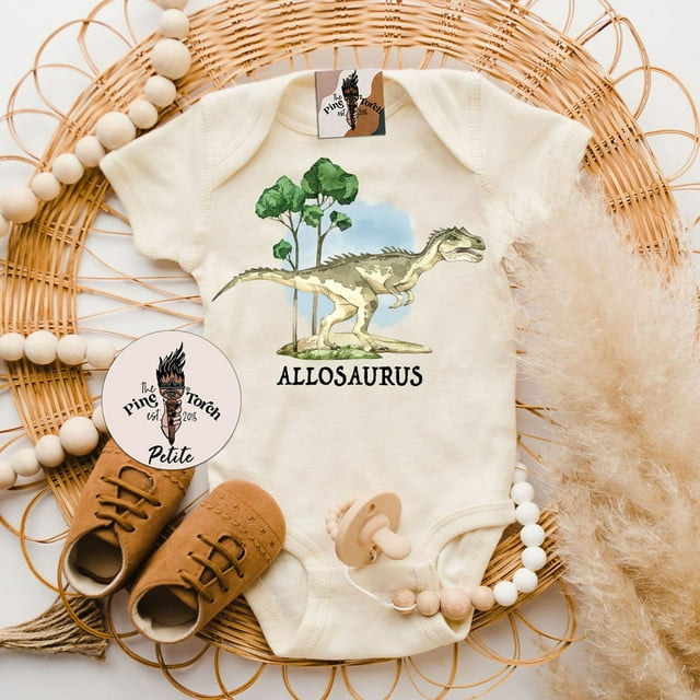 Baby Bodysuit BELLA CANVAS Dinosaur Baby Bodysuit, Allosaurus Dinosaur Baby Tee, Allosaurus Baby ...