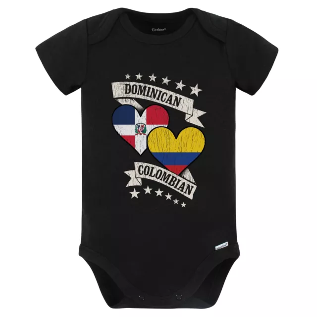 Baby Bodysuit BELLA CANVAS Dominican Colombian Heart Flag Dominican ...