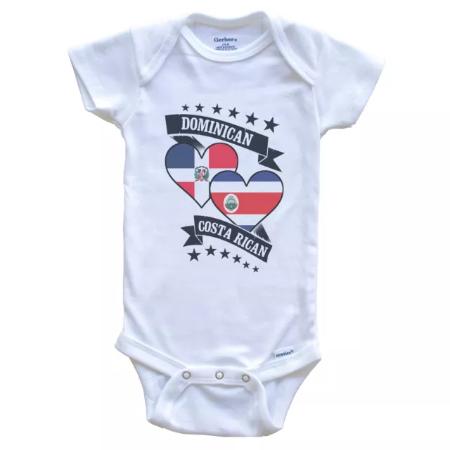 Baby Bodysuit BELLA CANVAS Dominican Costa Rican Heart Flags Dominican ...