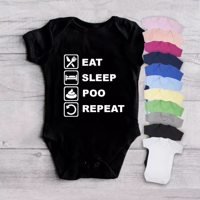Baby Bodysuit BELLA CANVAS Eat Sleep Poo Repeat Baby Bodysuit Babygrow ...