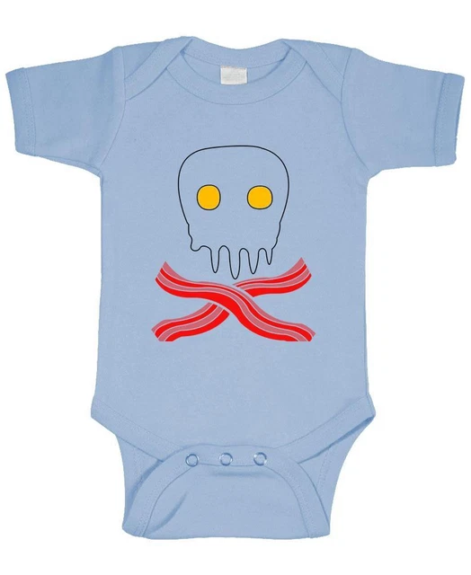 Baby Bodysuit BELLA CANVAS Eggs Skull And Crossed Bacon Baby Bodysuit ...