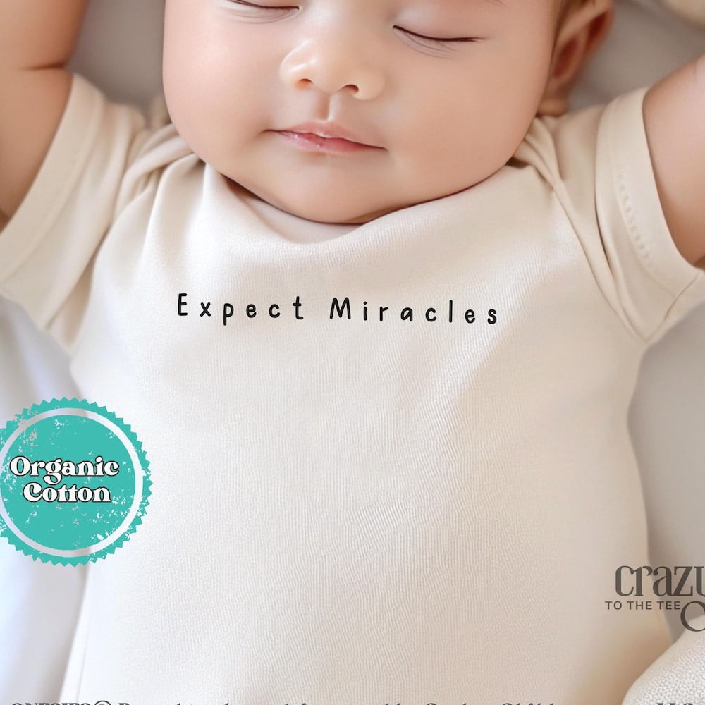 Baby Bodysuit BELLA CANVAS Expect Miracles Gerber Baby Onesie Bodysuit, Ivf Baby Announcement ...