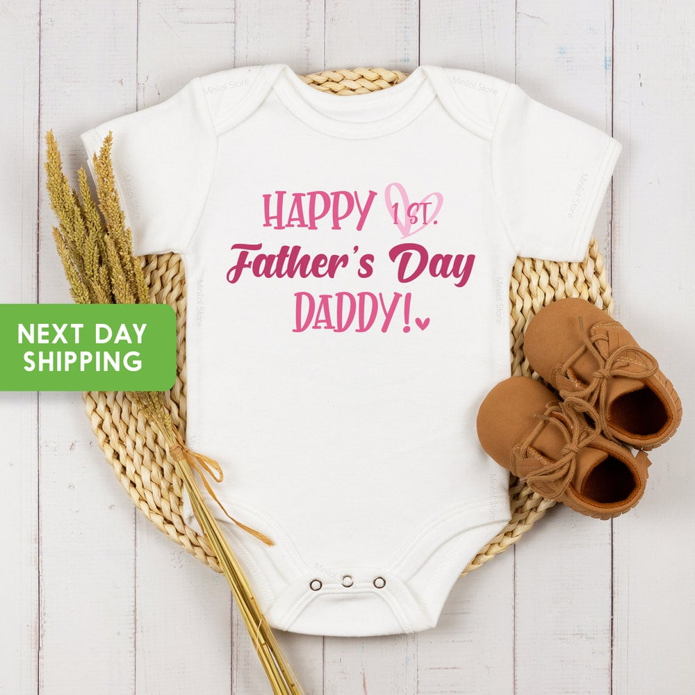 Baby Bodysuit BELLA CANVAS Fathers Day Onesie, 1St Happy Fathers Day Onesie, Baby Onesie First ...