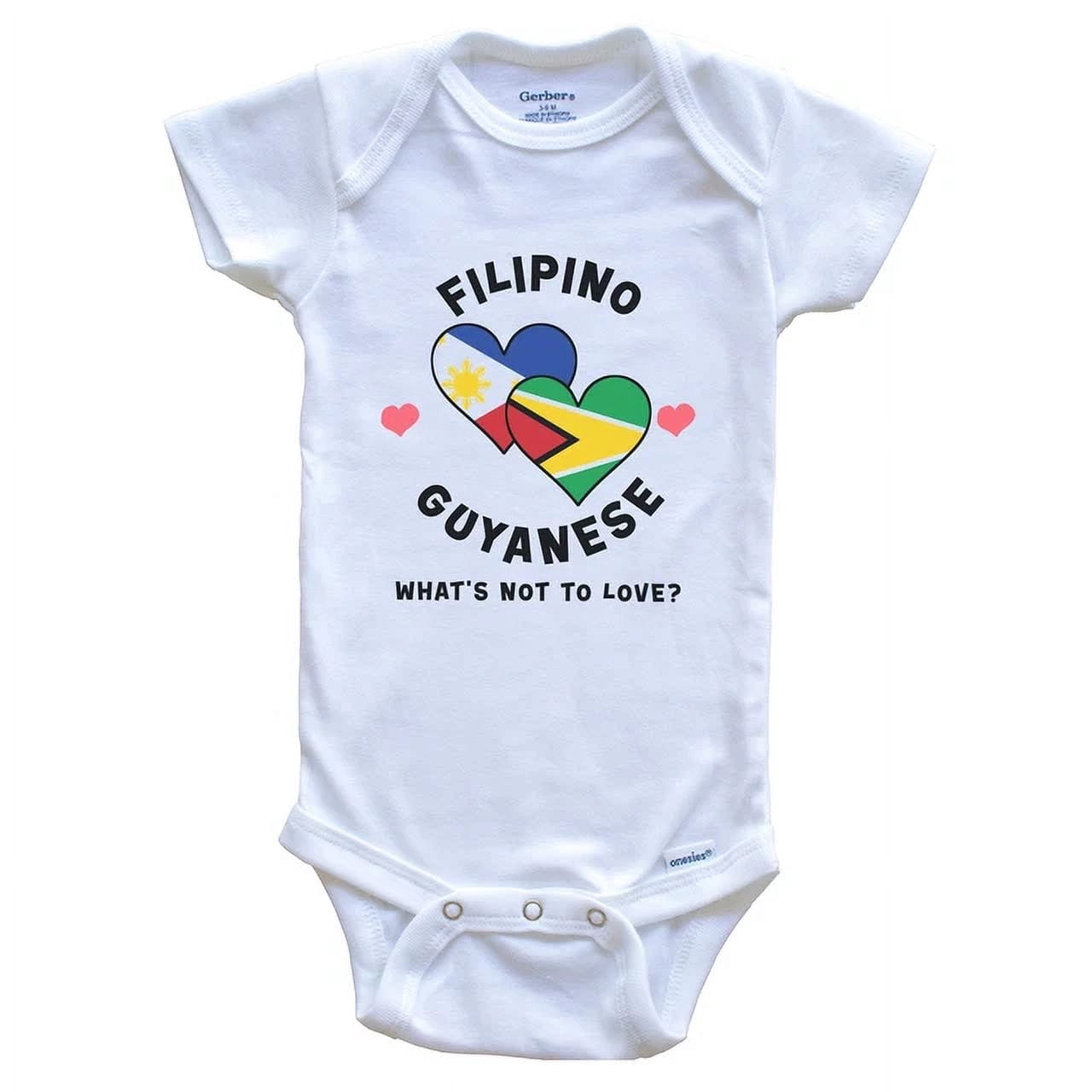 Baby Bodysuit BELLA CANVAS Filipino Guyanese Whats Not To Love Heart ...
