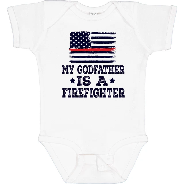Baby Bodysuit BELLA CANVAS Firefighter Godfather Fireman Infant Creeper ...