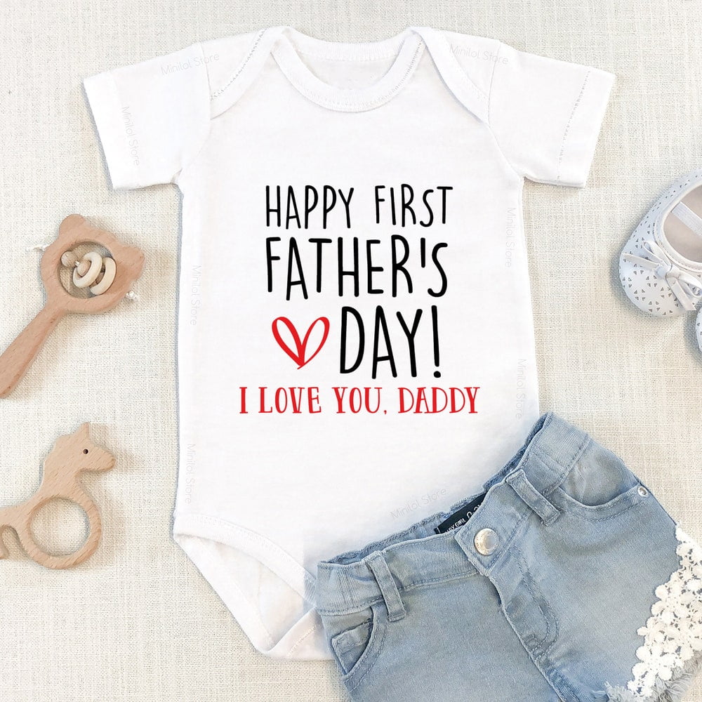 Baby Bodysuit BELLA CANVAS First Father'S Day Onesie Happy First Father'S Day! I Love You Daddy ...