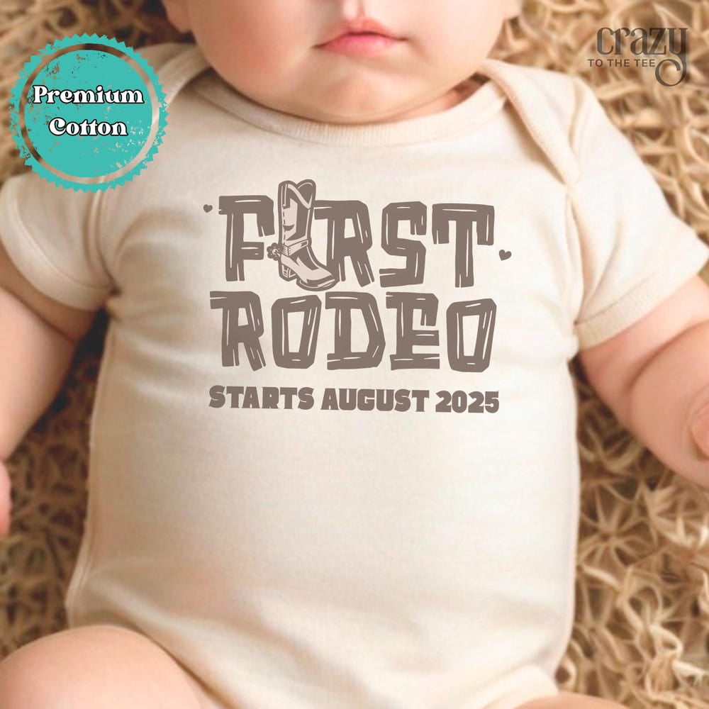 Baby Bodysuit BELLA CANVAS First Rodeo Western Baby Announcement Gerber Baby Onesie Bodysuit ...