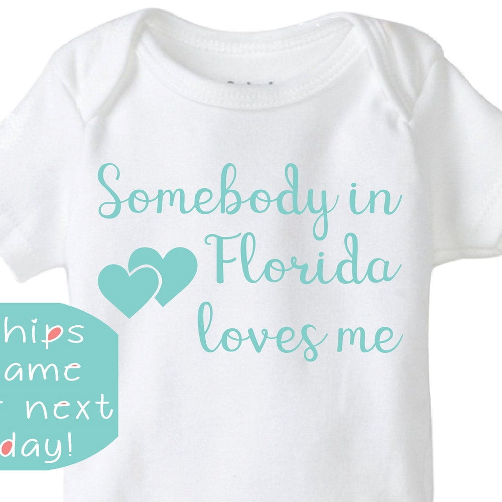 Baby Bodysuit BELLA CANVAS Florida Baby Onesie, Somebody In Florida ...
