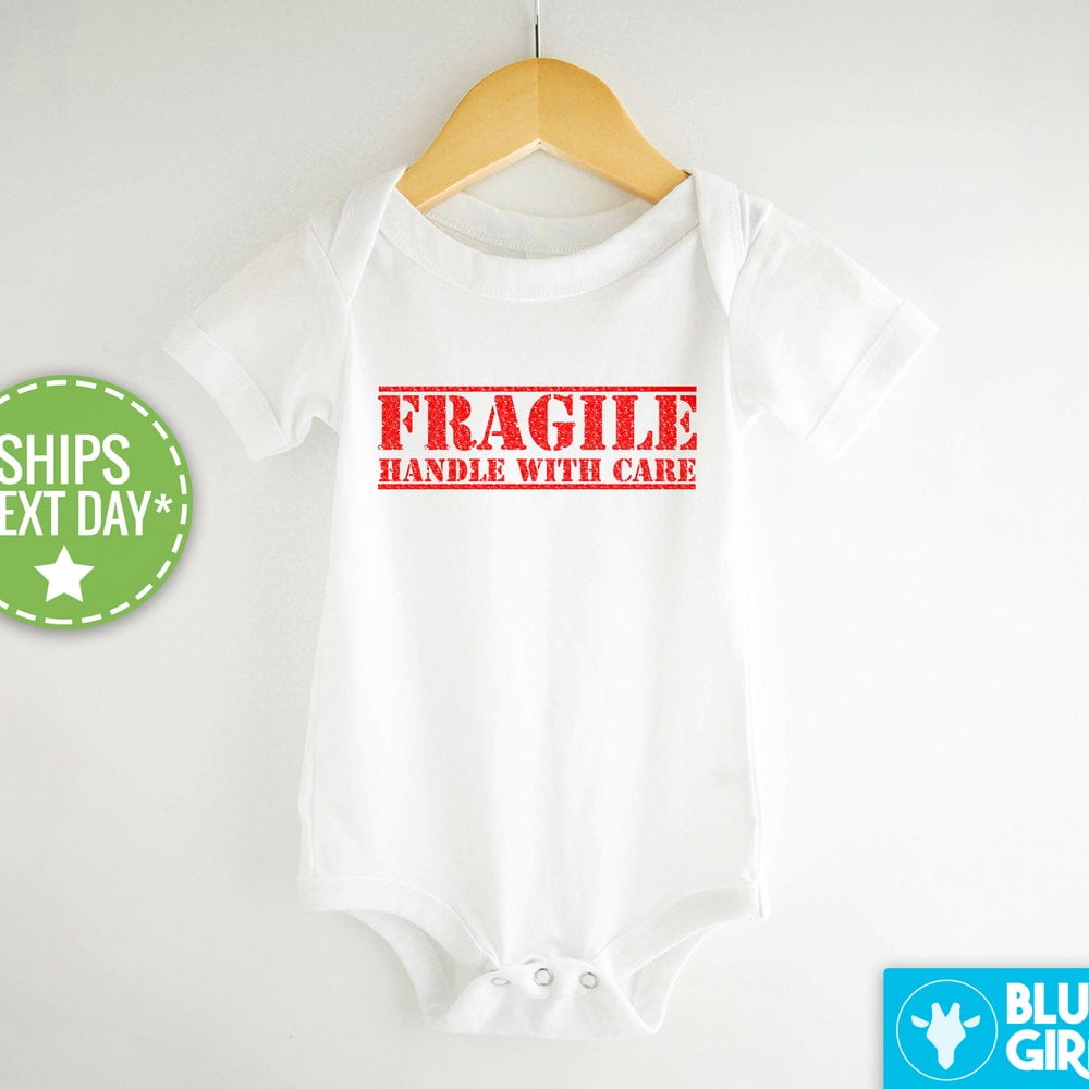 Baby Bodysuit BELLA CANVAS Fragile Handle With Care Onesie, Cute Baby ...