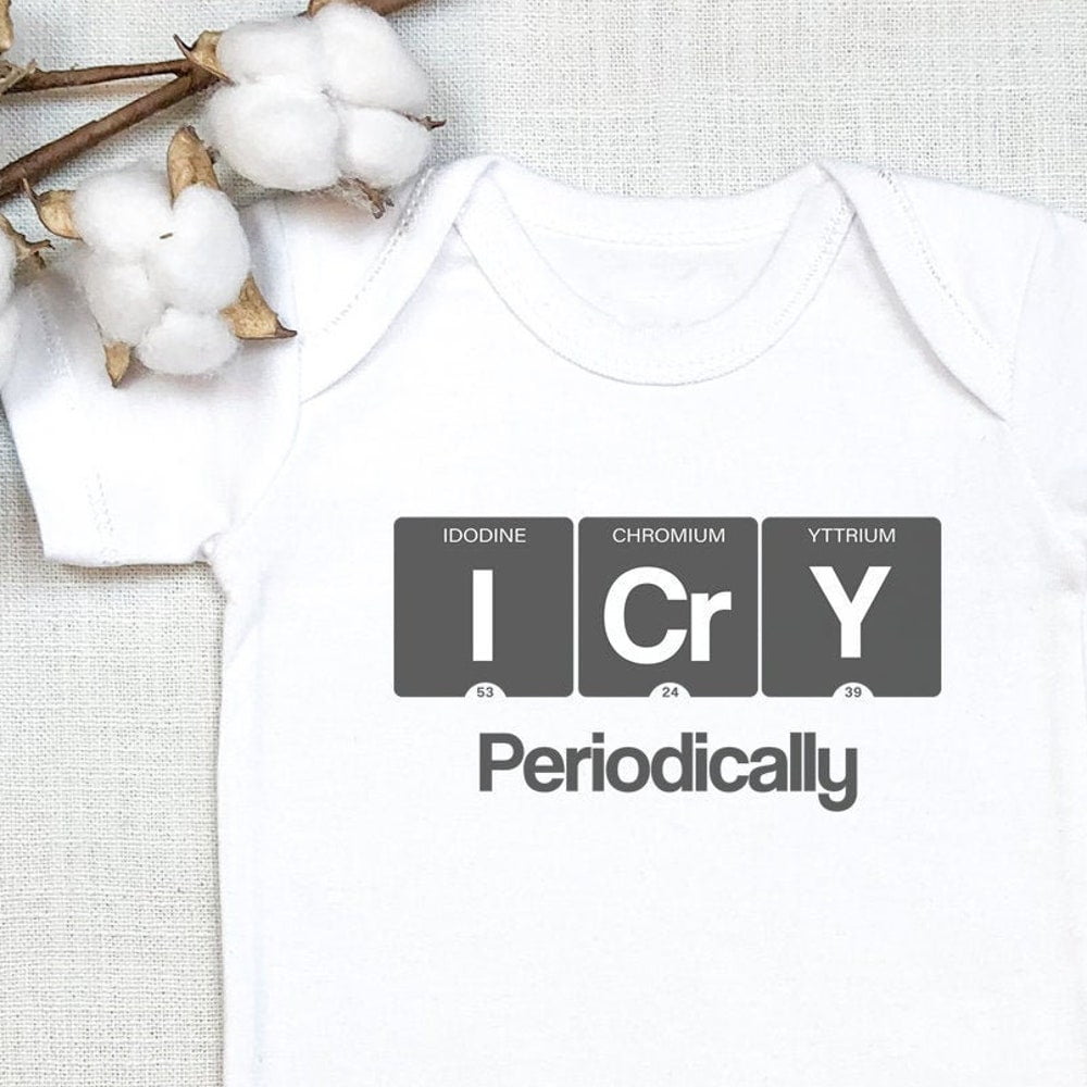 Baby Bodysuit BELLA CANVAS Funny Baby, I Cry Periodically, Periodic ...