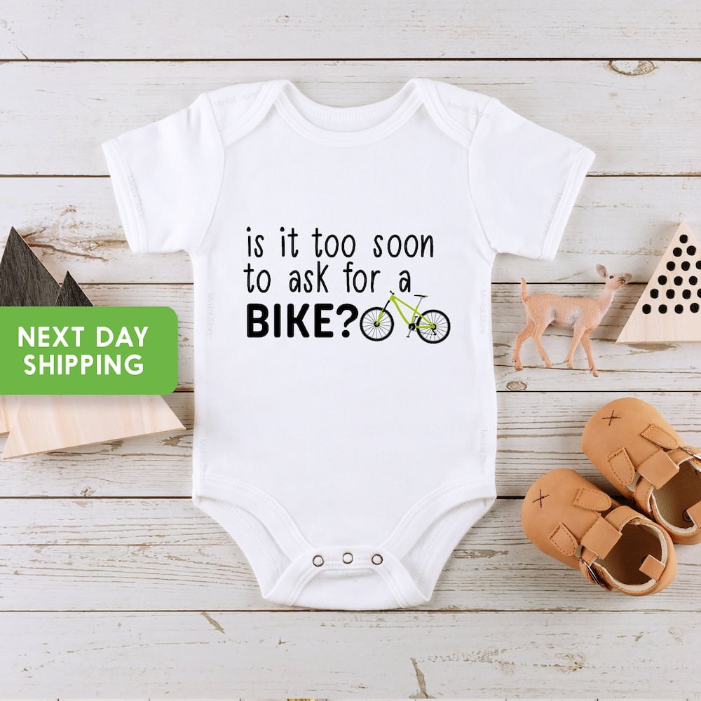 Baby Bodysuit BELLA CANVAS Funny Baby Onesie, Is It Too Soon To Ask For A Bike Onesie, Bicycle ...