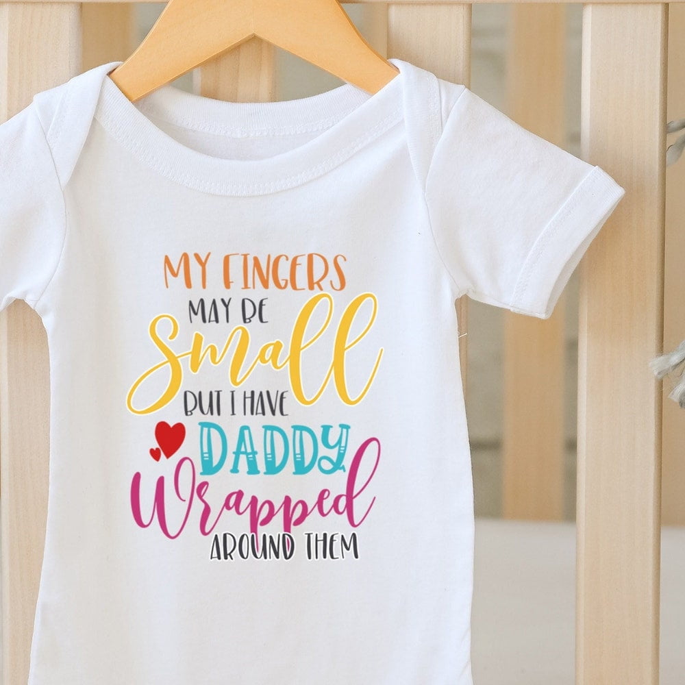 Baby Bodysuit BELLA CANVAS Funny Dad, Daddy Wrapped Around My Finger ...