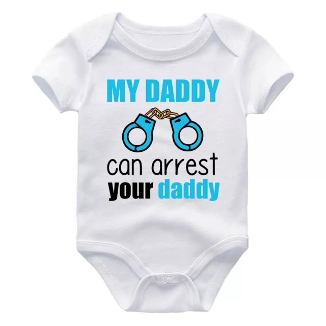 Baby Bodysuit BELLA CANVAS Funny Police Baby Bodysuit Girls Boys My Daddy Can Arrest Your Daddy ...