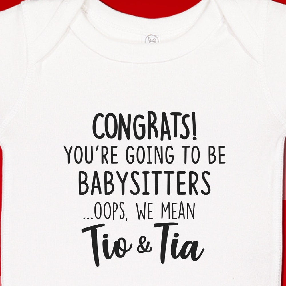 Baby Bodysuit BELLA CANVAS Funny Tio And Tia Pregnancy Announcement ...