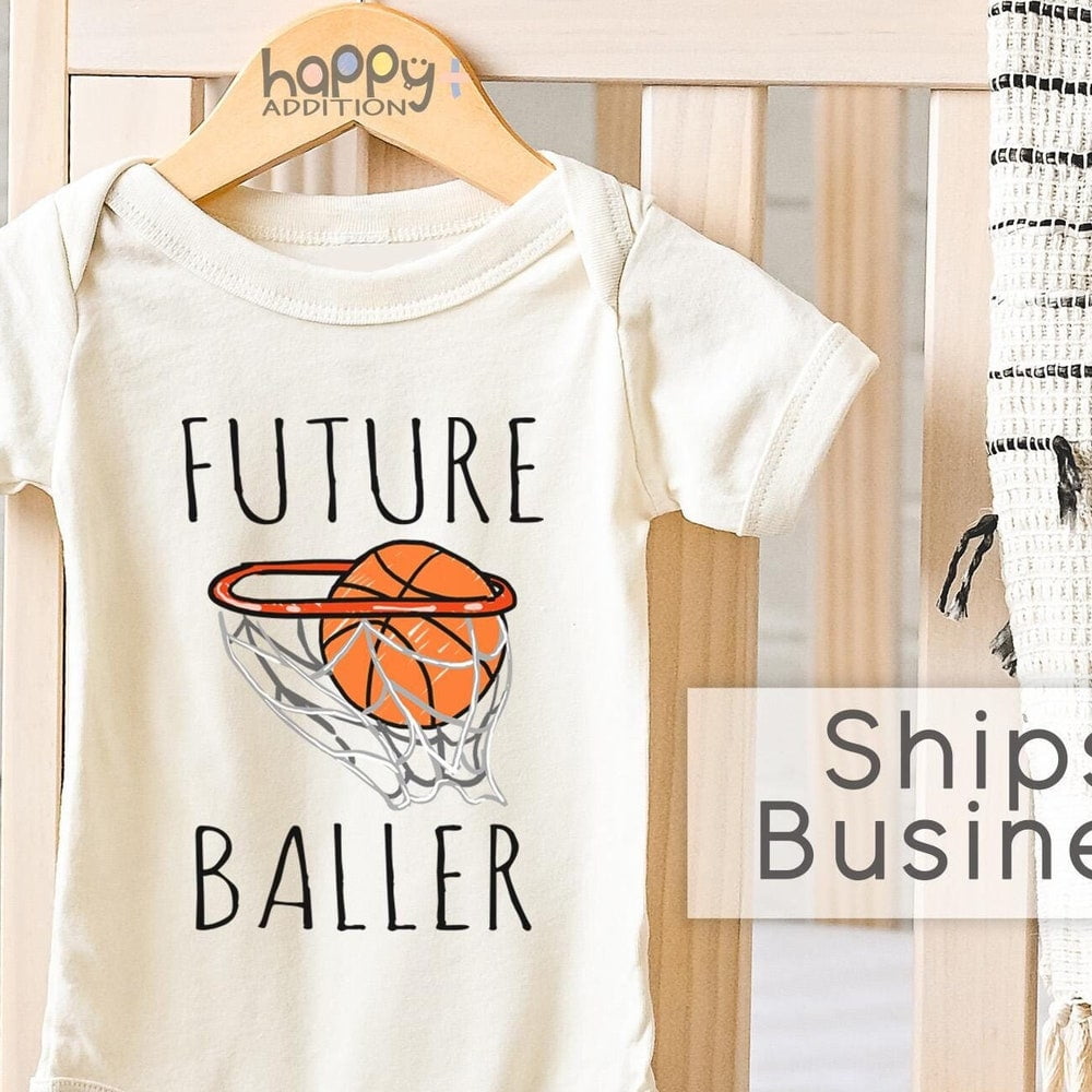 Baby Bodysuit BELLA CANVAS Future Baller Baby Onesie, Cute Basketball ...