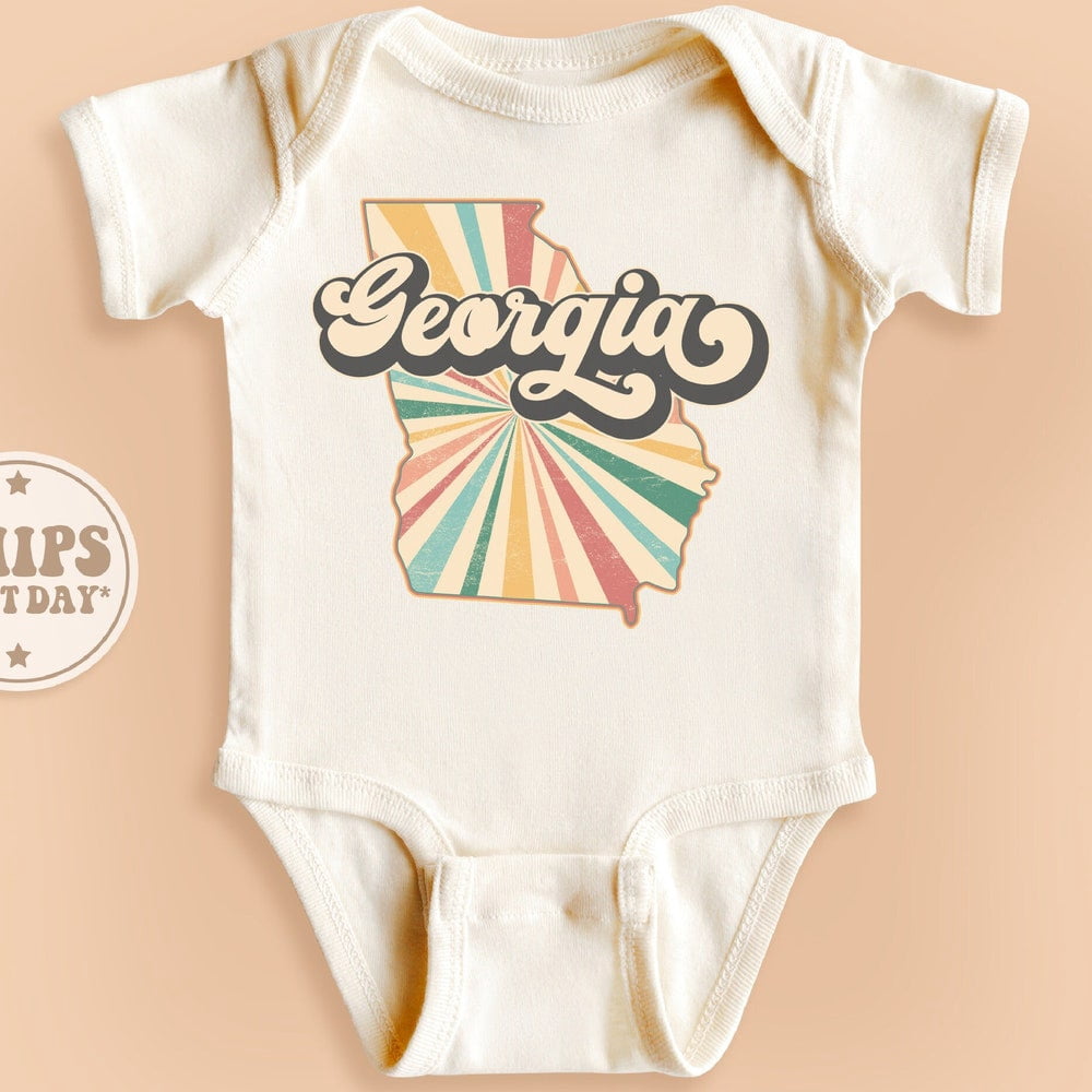 Baby Bodysuit BELLA CANVAS Georgia State Onesie, Georgia Baby Bodysuit ...