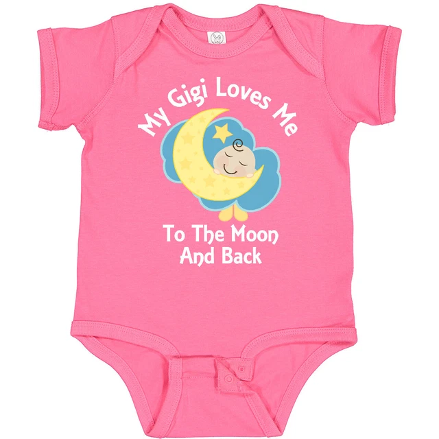 Baby Bodysuit BELLA CANVAS Gigi Loves Me To The Moon And Back Baby Bodysuit Grandma Grandson ...