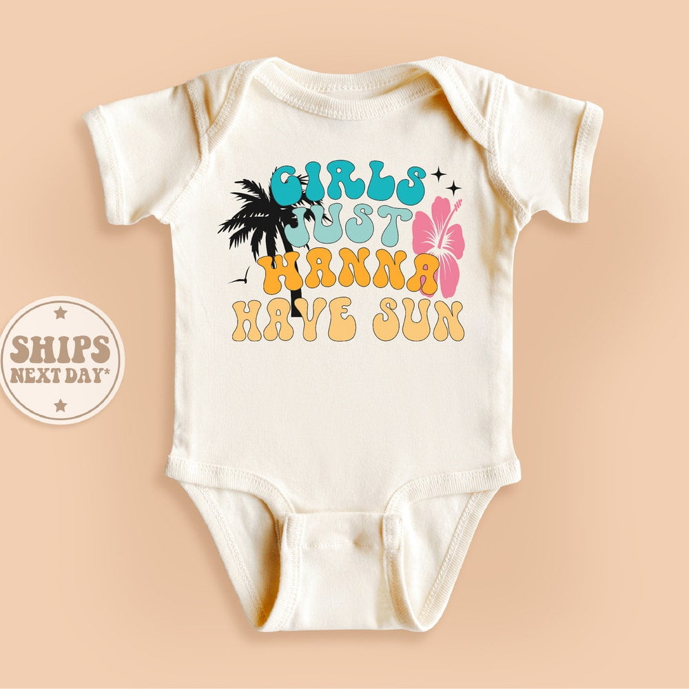 Baby Bodysuit BELLA CANVAS Girls Just Wanna Have Sun Onesie, Funny ...