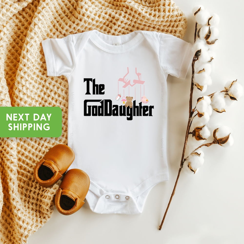 Baby Bodysuit BELLA CANVAS The Goddaughter Onesie, Godbaby Bodysuit, Funny Baby Gift For Godson ...