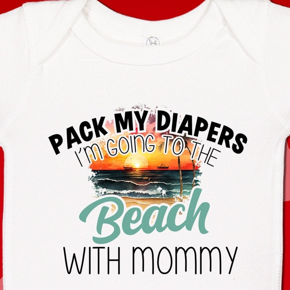 Baby Bodysuit BELLA CANVAS I'M Going To The Beach With Mommy Baby ...