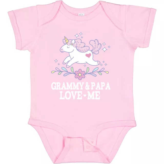 Baby Bodysuit BELLA CANVAS Grammy And Papa Love Me Unicorn Baby Bodysuit From Grandchild Childs ...