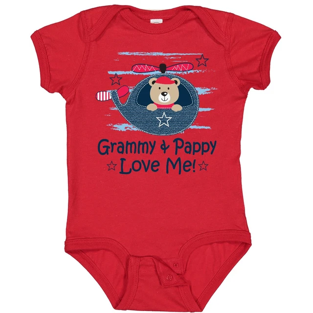 Baby Bodysuit BELLA CANVAS Grammy And Pappy Love Me Baby Bodysuit Childs Boys Helicopter Infant ...