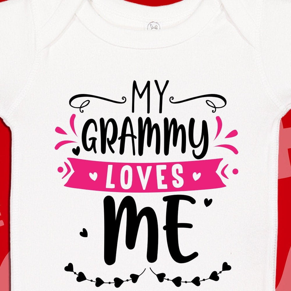 Baby Bodysuit BELLA CANVAS My Grammy Loves Me Baby Onesie Bodysuit Kids T-Shirt, I Love My ...
