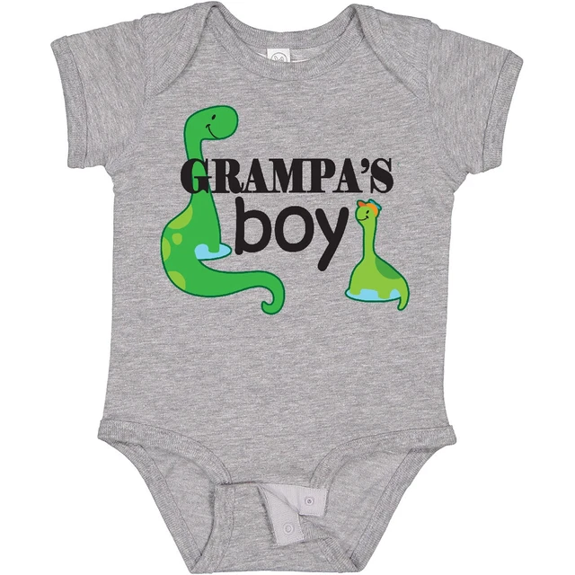 Baby Bodysuit BELLA CANVAS Grampas Boy Grandson Dinosaur Infant Creeper Grampa From Dino Cute ...