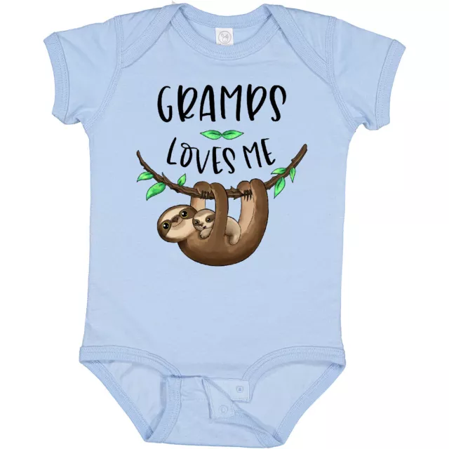 Baby Bodysuit BELLA CANVAS Gramps Loves Me Cute Sloth And Baby Baby Bodysuit Family Sloths Child ...