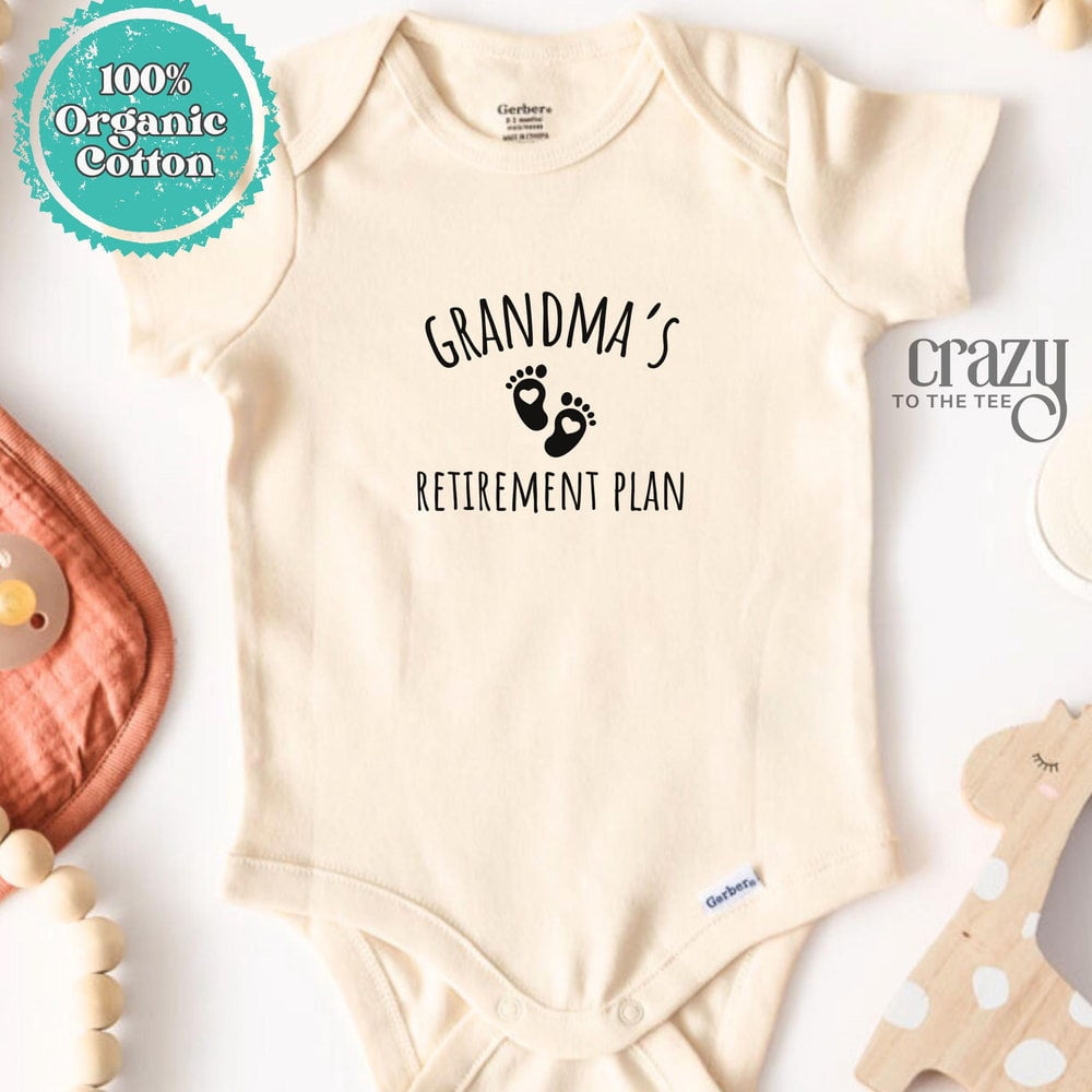 Baby Bodysuit BELLA CANVAS Grandma'S Retirement Plan Baby Onesie, Funny ...