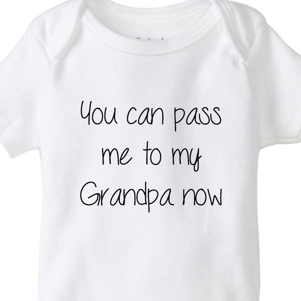 Baby Bodysuit BELLA CANVAS Grandpa Baby Onesie, You Can Pass Me To My Grandpa Now, Grandpa ...