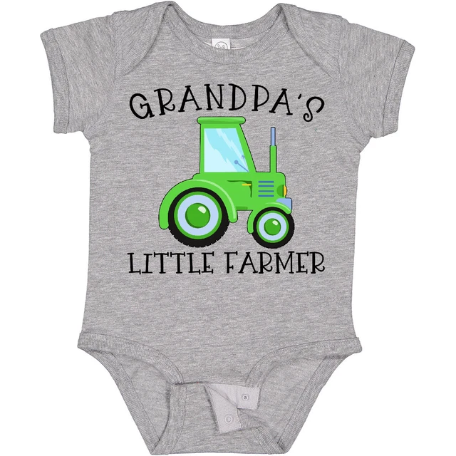 Baby Bodysuit BELLA CANVAS Grandpa'S Little Farmer- Green Tractor Baby ...