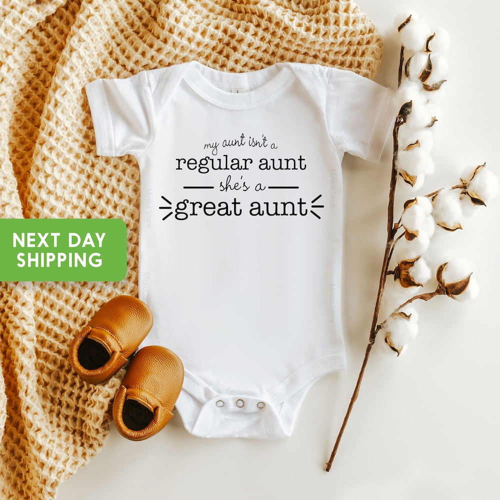 Baby Bodysuit BELLA CANVAS Great Aunt Baby Onesie, My Aunt Isn'T A Regular Onesie For Baby ...