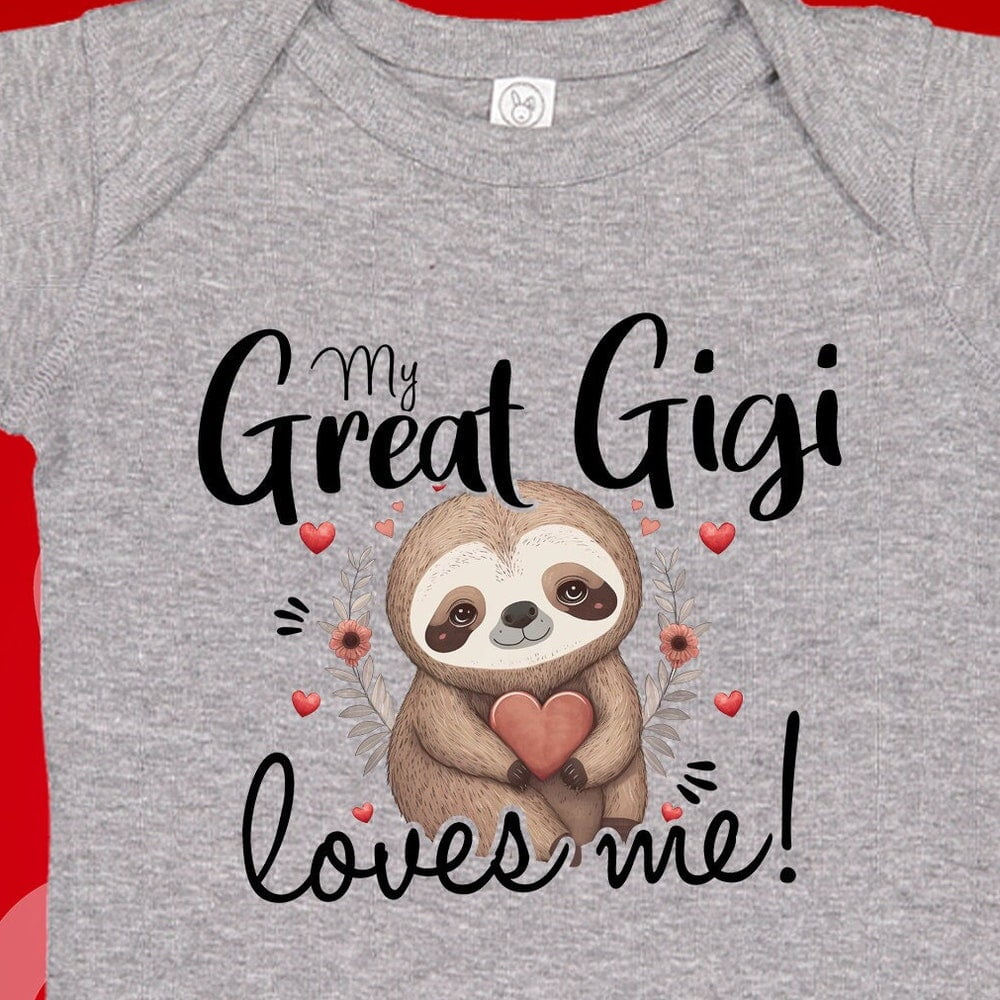 Baby Bodysuit BELLA CANVAS Great Gigi Newborn Clothes, My Great Gigi Loves Me Bodysuit Onesie ...