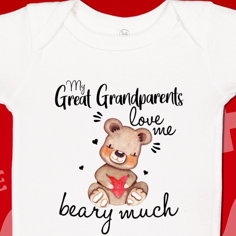 Baby Bodysuit BELLA CANVAS Great Grandparents Baby Bodysuit, My Grandparents Love Me, Bear Baby ...