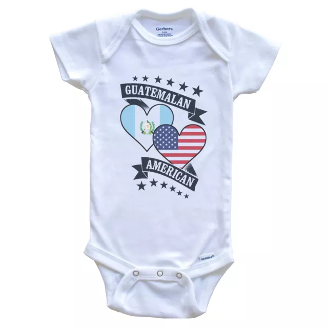 Baby Bodysuit BELLA CANVAS Guatemalan American Heart Flags Guatemala ...